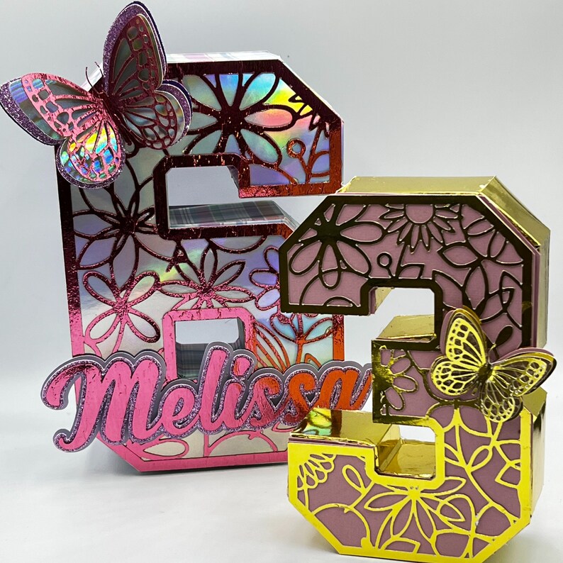 3d Numbers Svg and Studio Including 2 Layers and Butterfly - Etsy
