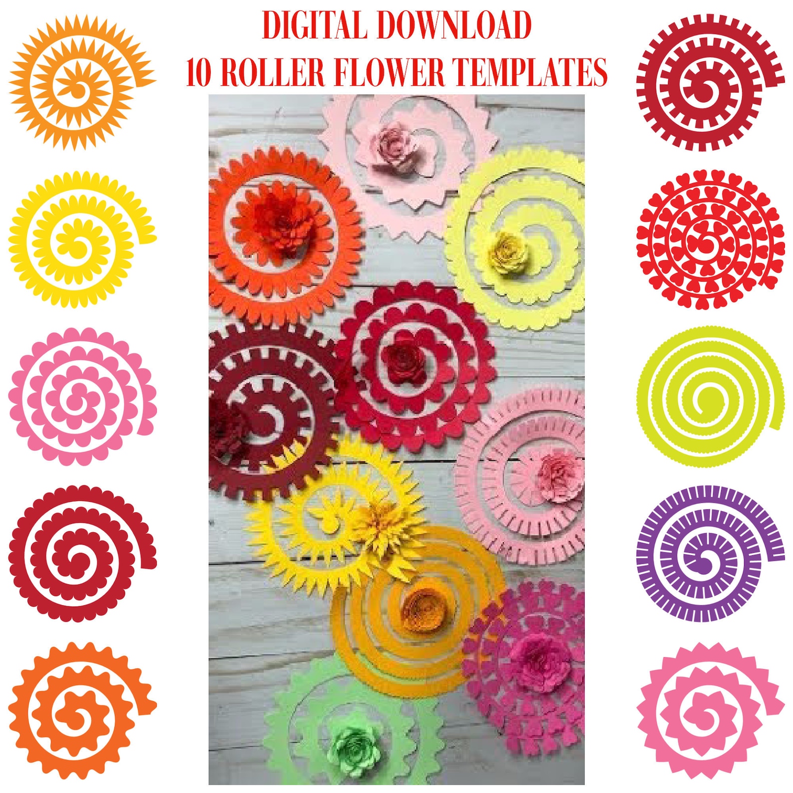 Flower Paper Digital / Flower Cut File Paper / Flower | Etsy