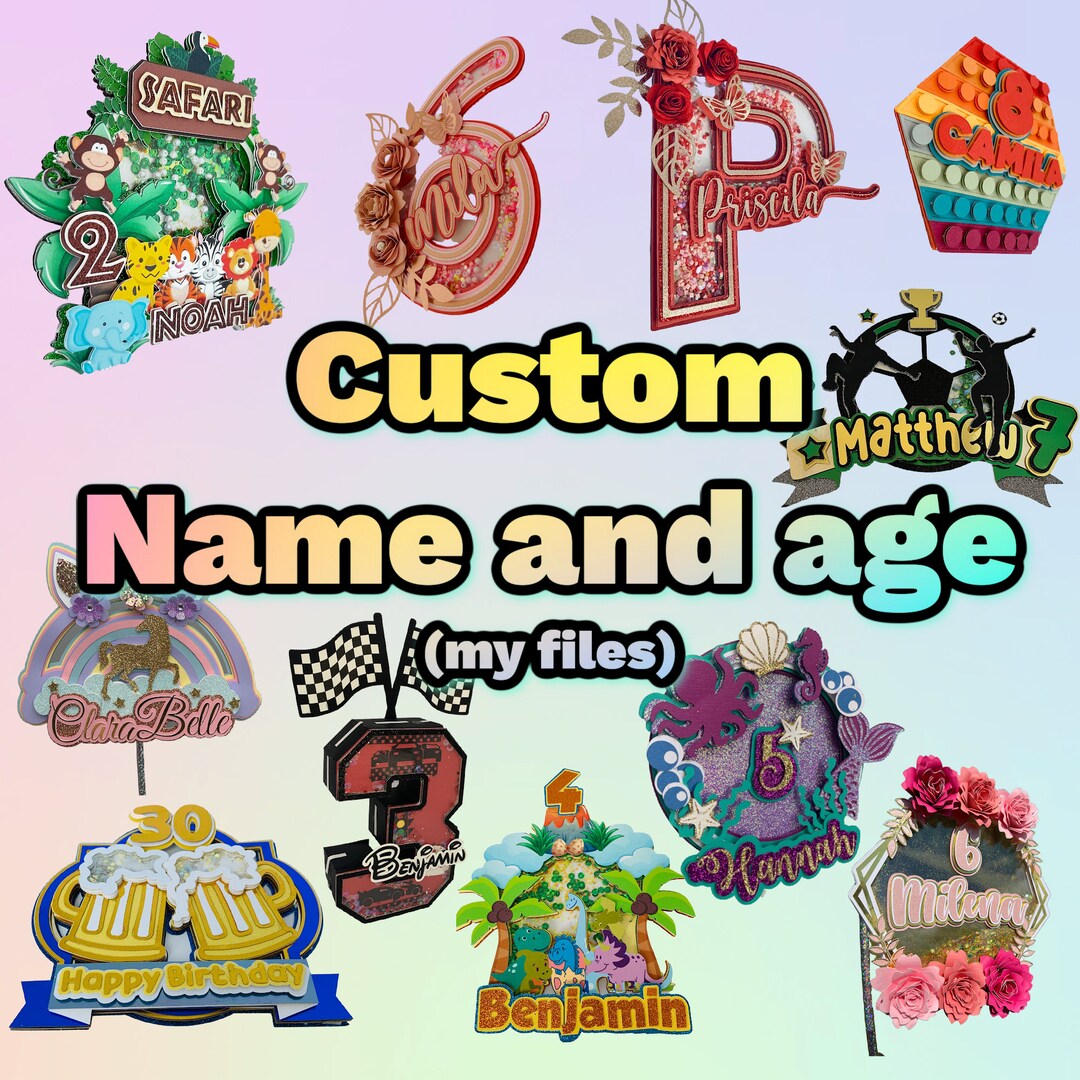 Name and Age Personalize of My Files on SVG, PDF or Studio. - Etsy
