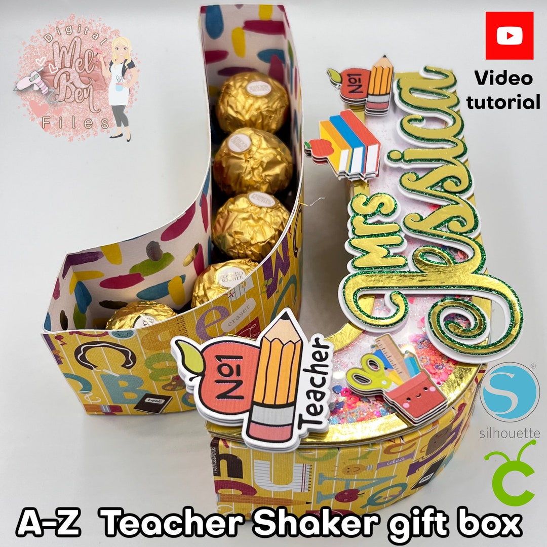 Gift for Teacher. Whole Alphabet SHAKER Box Svg and Studio Including ...