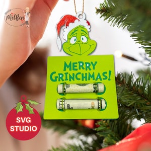 Grinch Money Holder , Christmas Party, Digital File SVG and Studio - Etsy