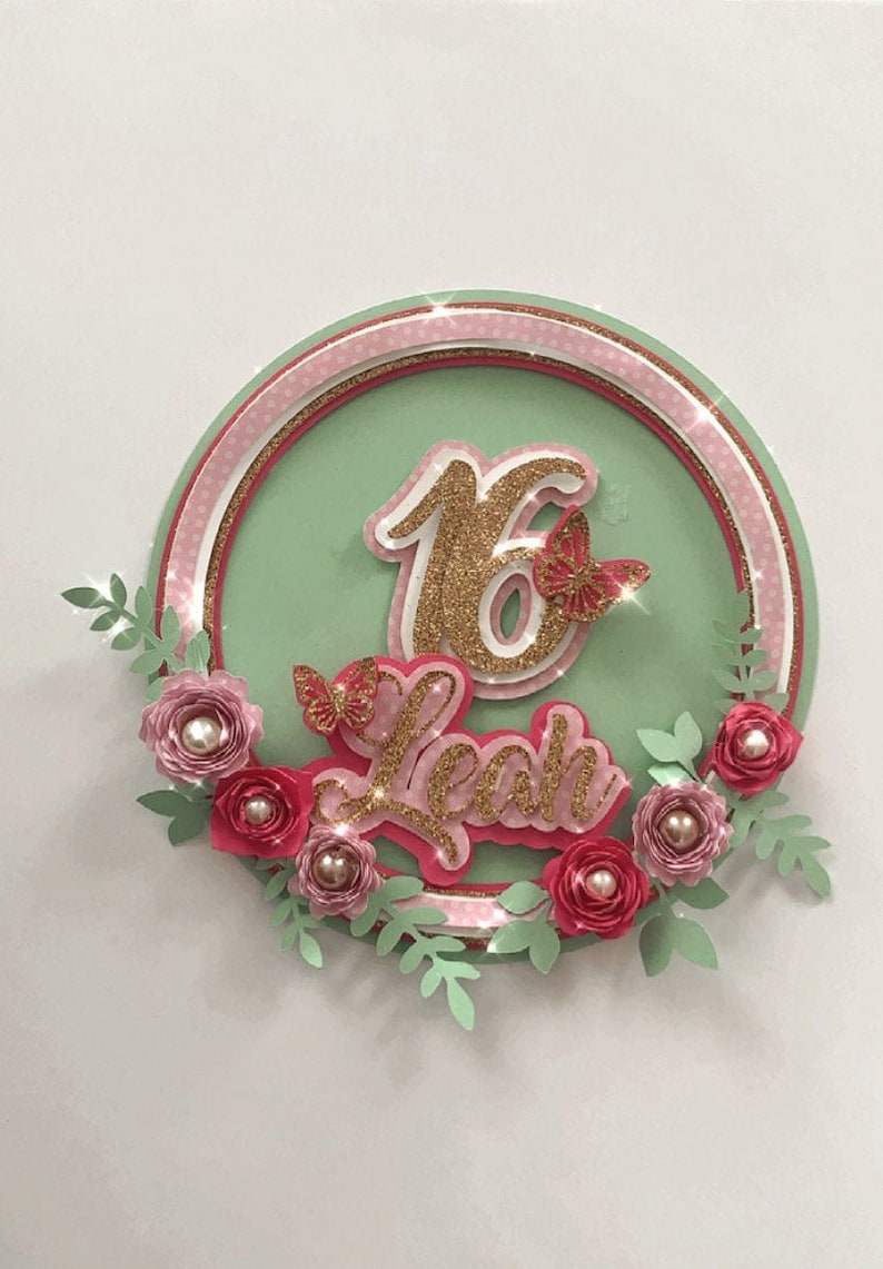 Cake Topper Layered Personalized Name and Age of Birthday | Etsy