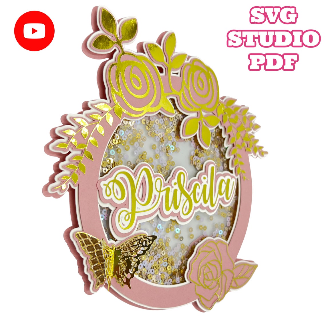 Shaker Cake Topper SVG Pdf and Studio. | Etsy UK