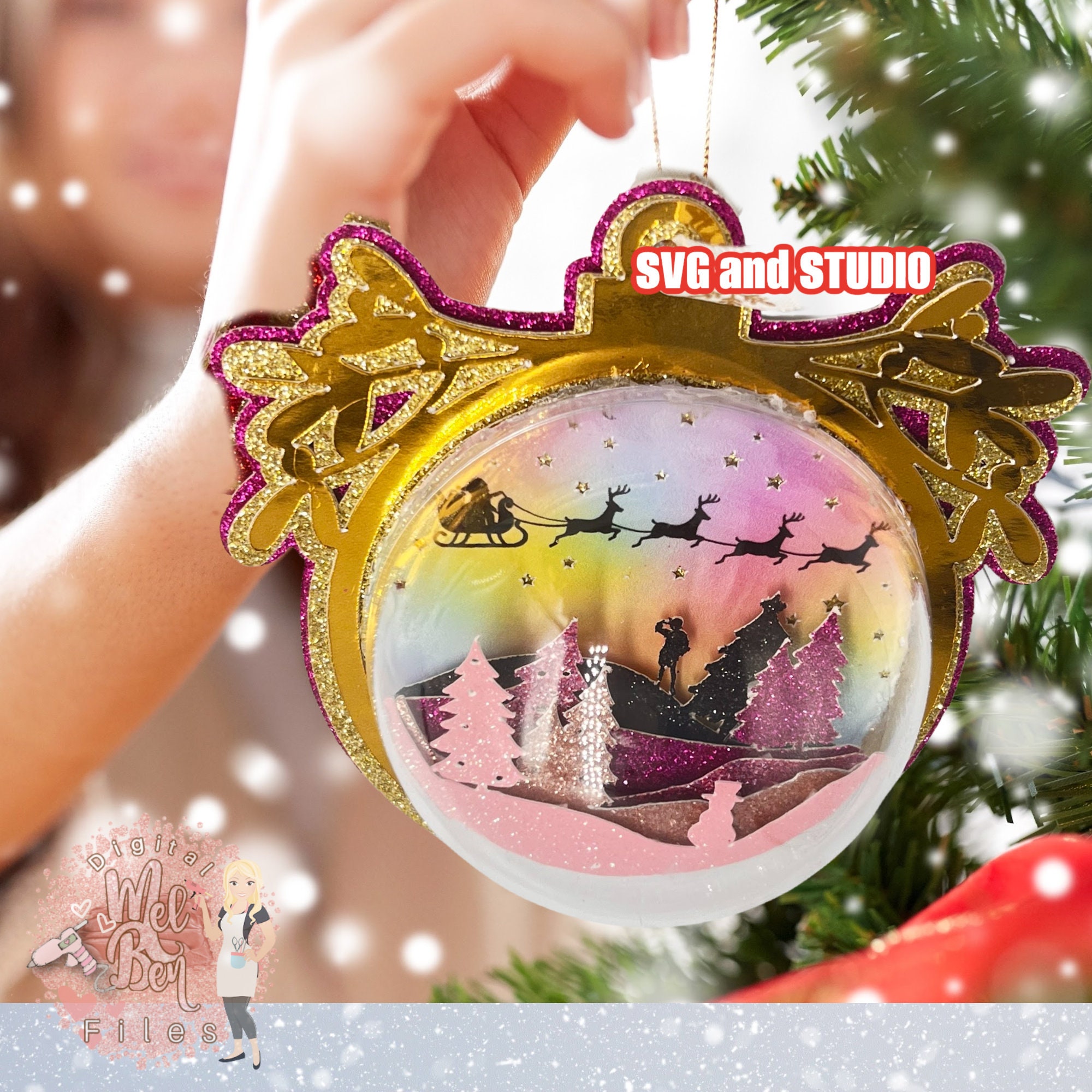 Personalized Shaker Ornament Christmas Party Shadow Box - Etsy