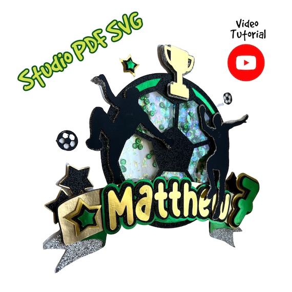 SOCCER Shaker Cake Topper SVG Pdf and Studio. Decoration and - Etsy ...