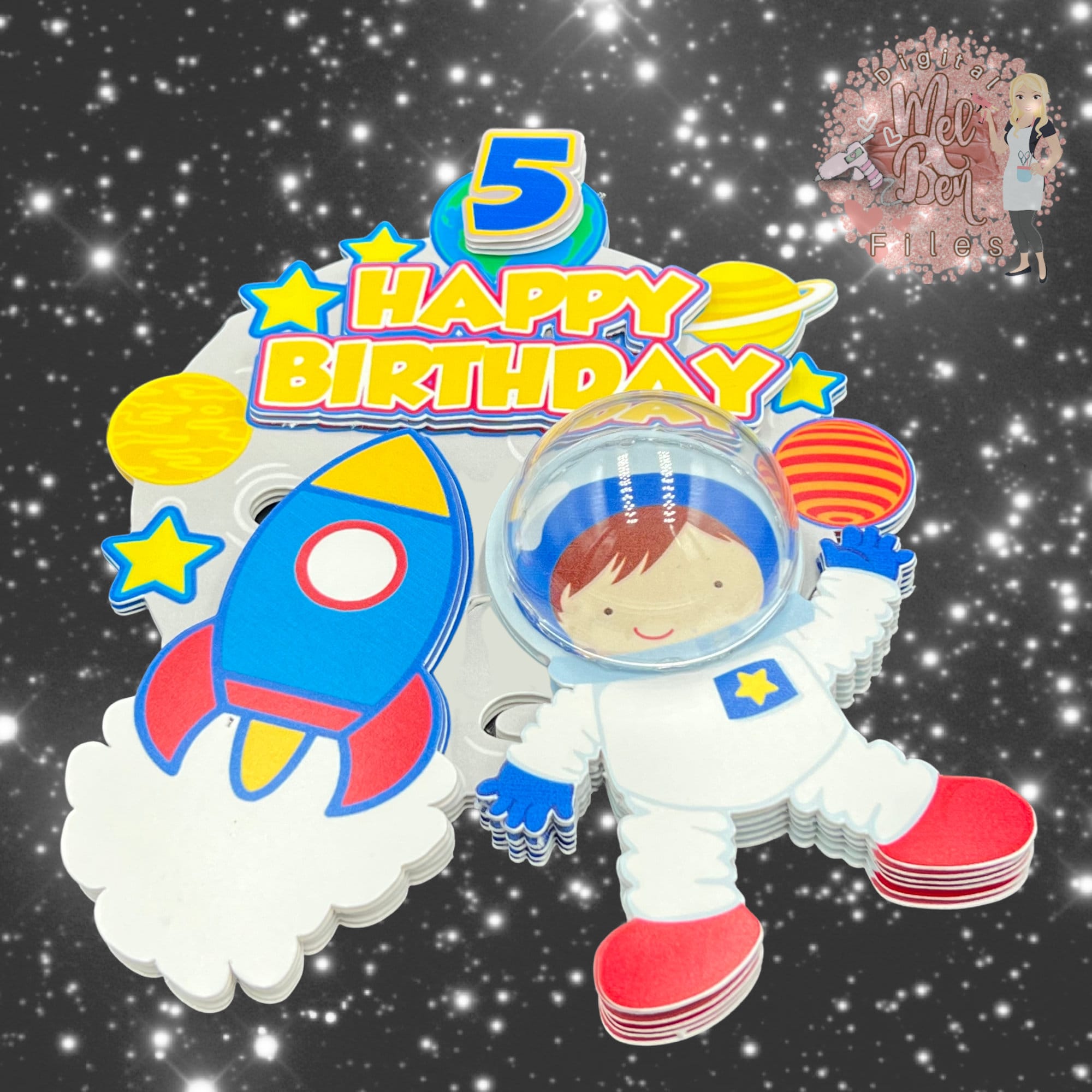 Birthday Cake Topper. INSTANT Cake Topper. ASTRONAUT Birthday - Etsy