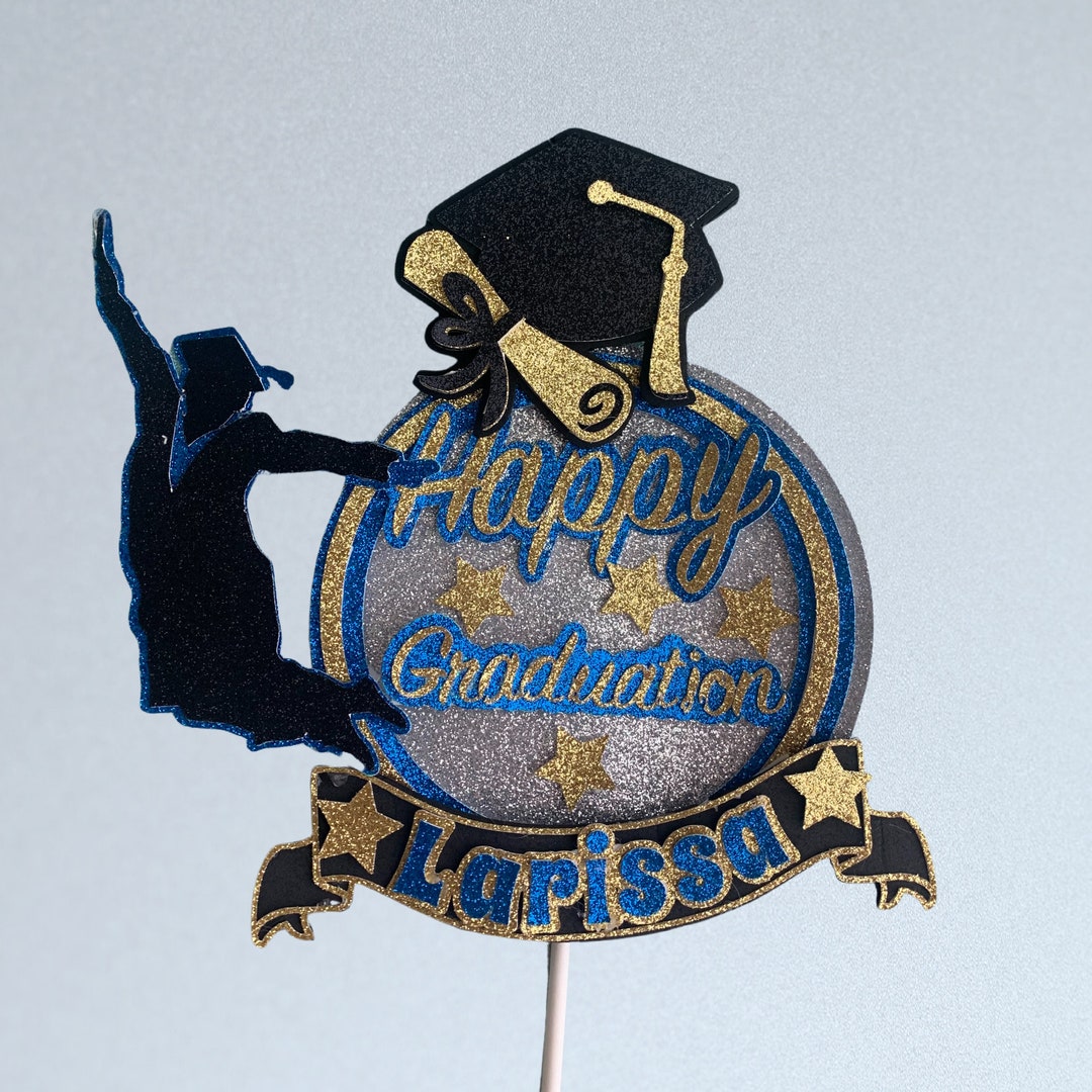 Happy Graduation Cake Topper SVG, Studio and PDF - Etsy