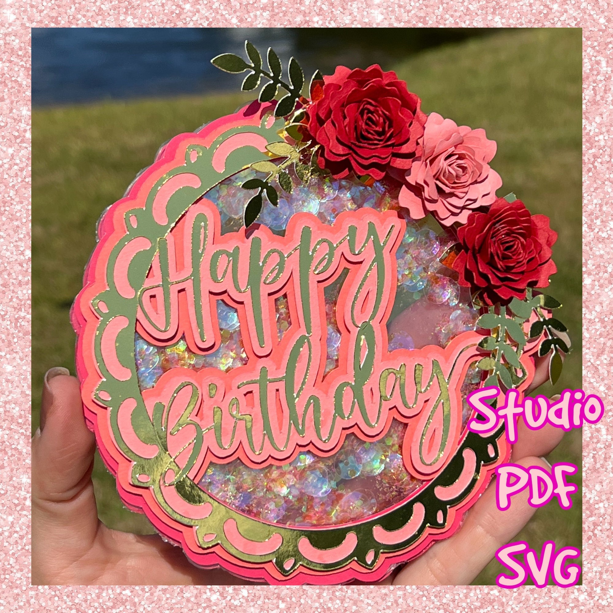 Shaker Cake Topper, SVG, Pdf and Studio. Included Decoration. - Etsy