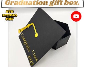 Graduation Cap Gift Box SVG - Etsy