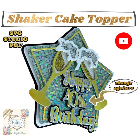 Shaker Cake Topper SVG Pdf and Studio. Great for Cricut | Etsy