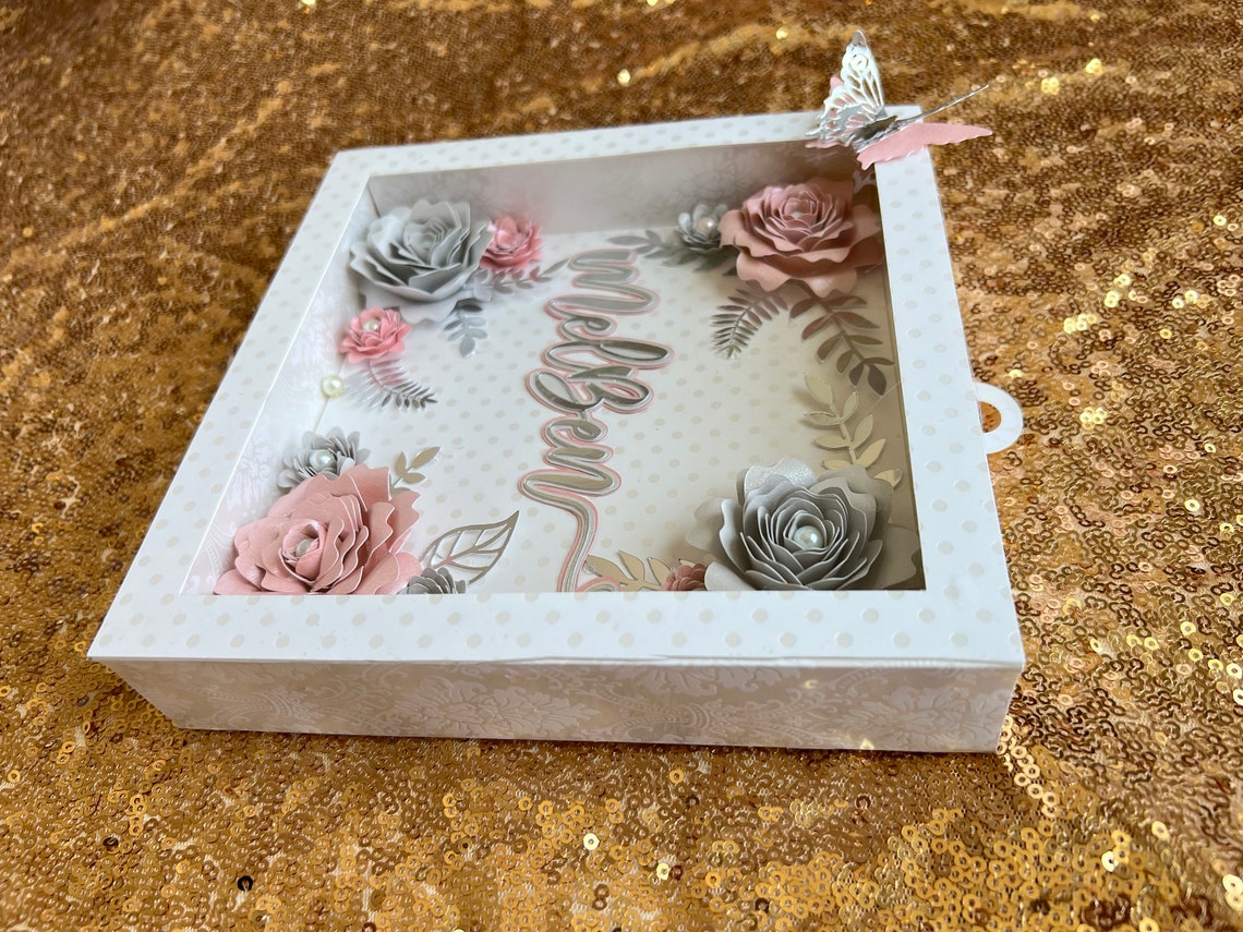Paper Box Frame Cricut Silhouette and PDF decorations is - Etsy