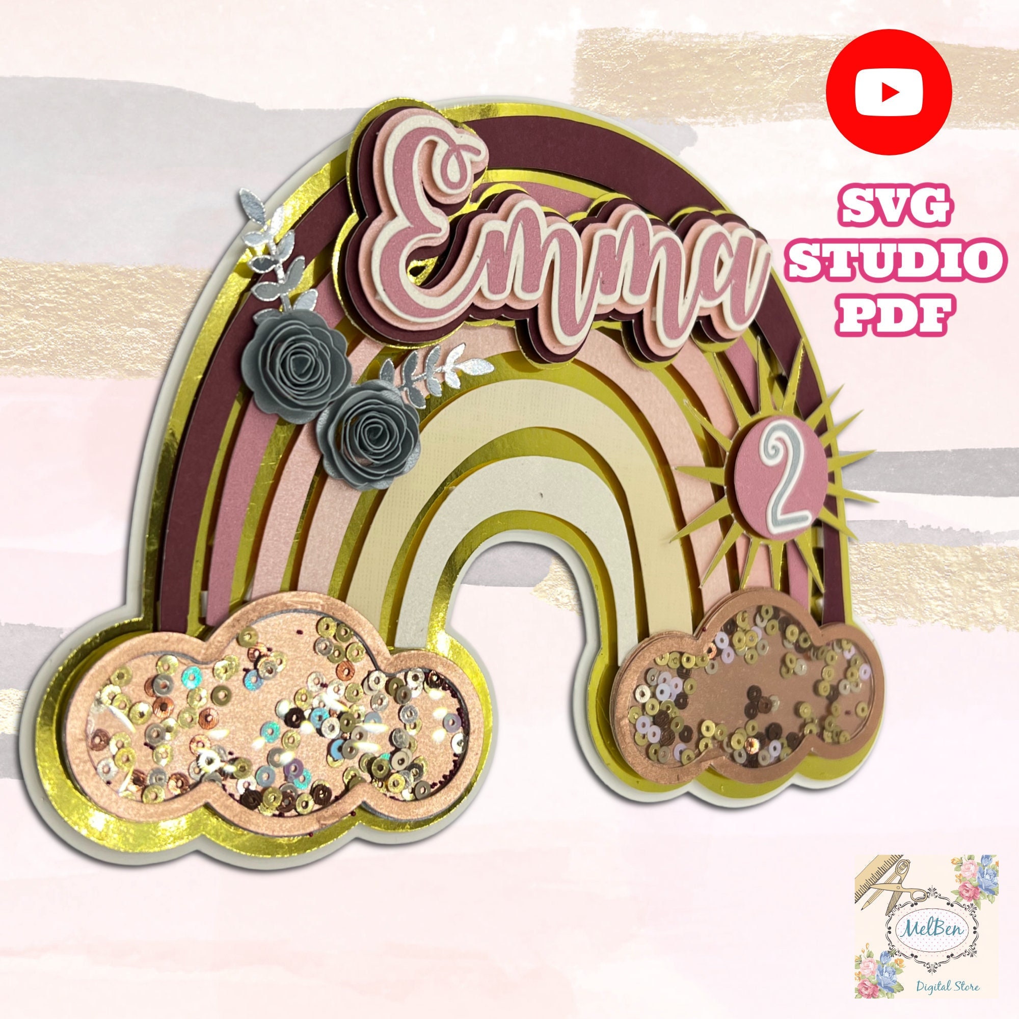 Boho Shaker Cake Topper Svg Studio and Pdf. Great for Cricut | Etsy