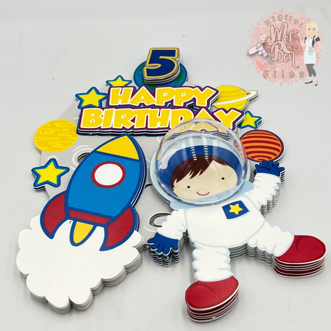 Birthday Cake Topper. INSTANT Cake Topper. ASTRONAUT Birthday Party ...