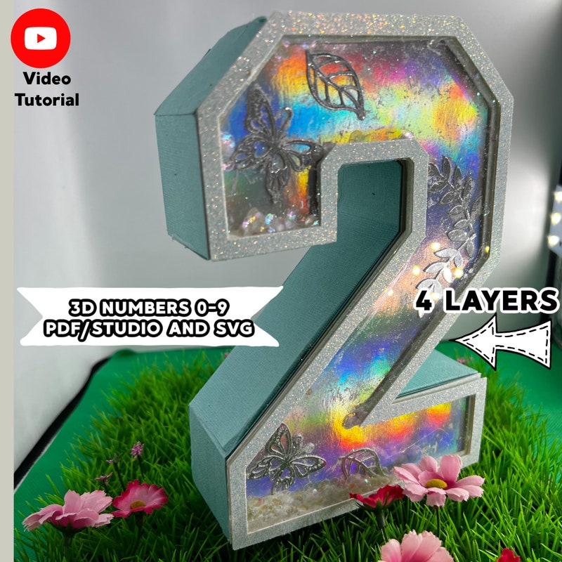 3d Number Template - Etsy