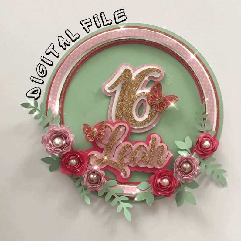 Cake Topper Layered Personalized Name and Age of Birthday | Etsy