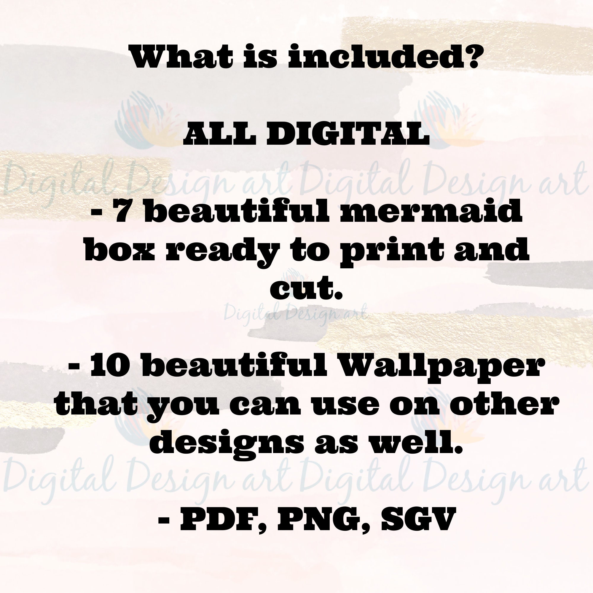 Mermaid Box Digital/ Mermaid Birthday/ Girl Birthday/ Cut File ...