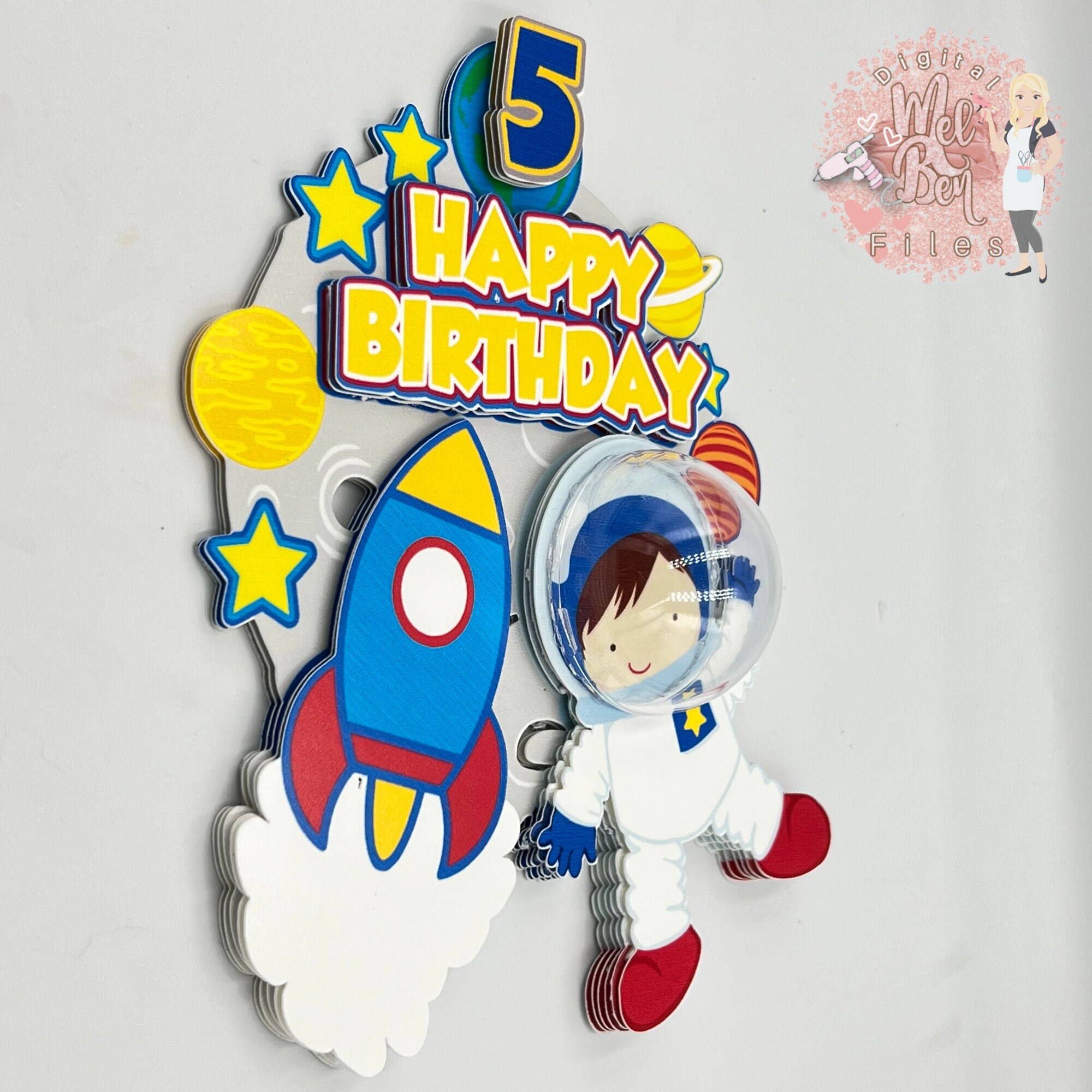Birthday Cake Topper. INSTANT Cake Topper. ASTRONAUT Birthday - Etsy
