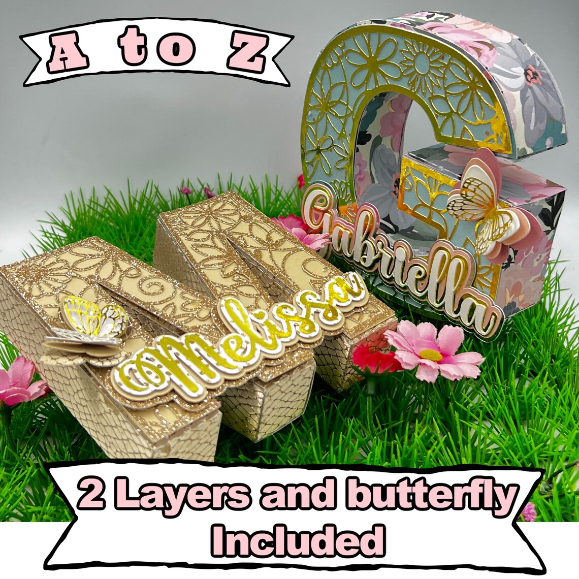 Bundle 3D Alphabet and Numbers, A-Z 0-9 Shaker and Layered, SVG Cutting ...