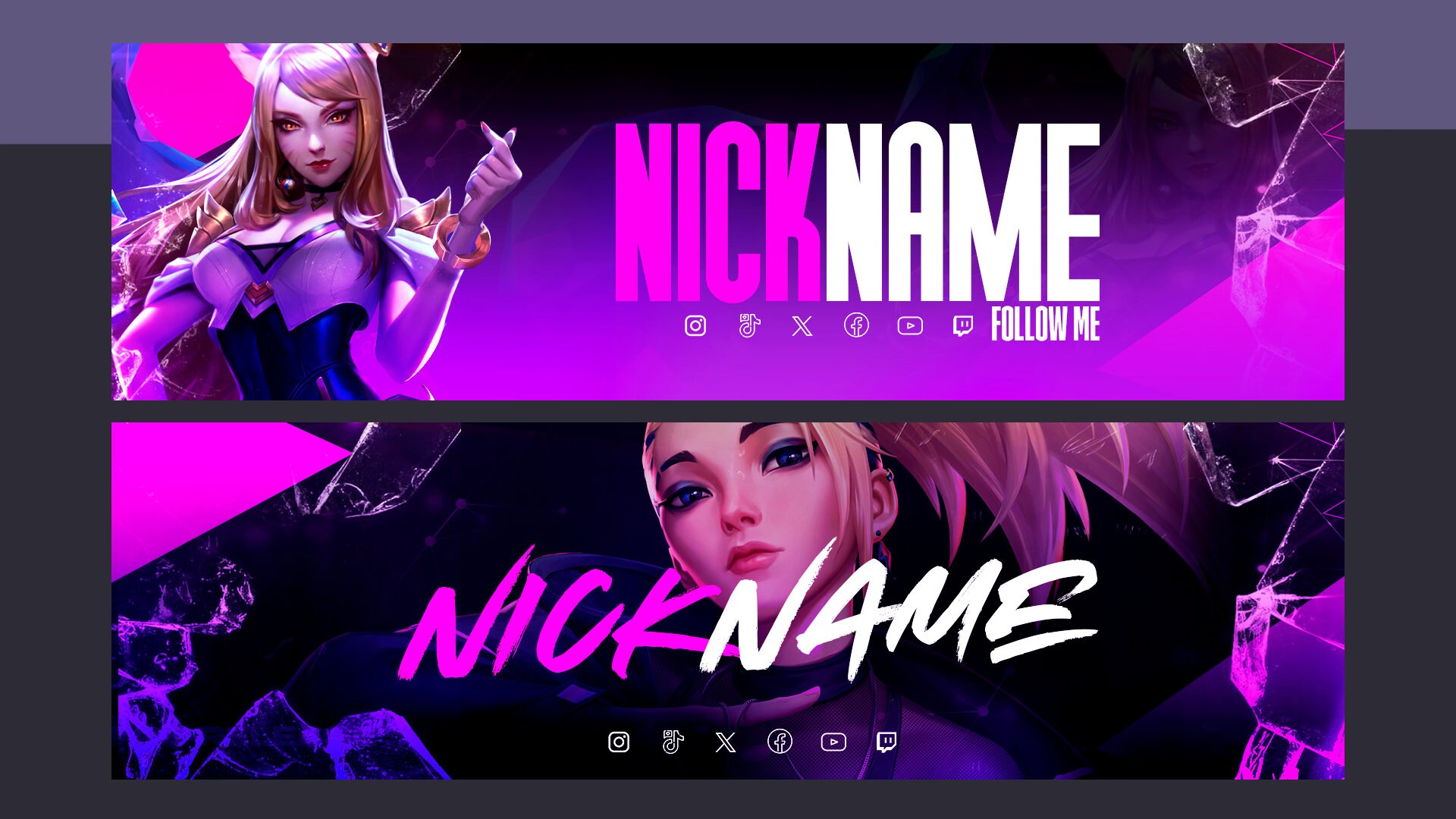 Custom Banner Design - Twitch, Youtube, Kick Profile Banner - Etsy UK