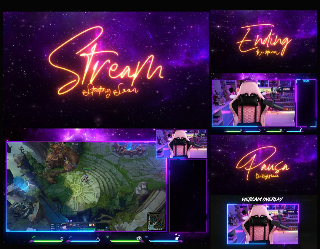 Animated Galaxy Stream Pack - Stream Overlays for Twitch and Kick - Etsy