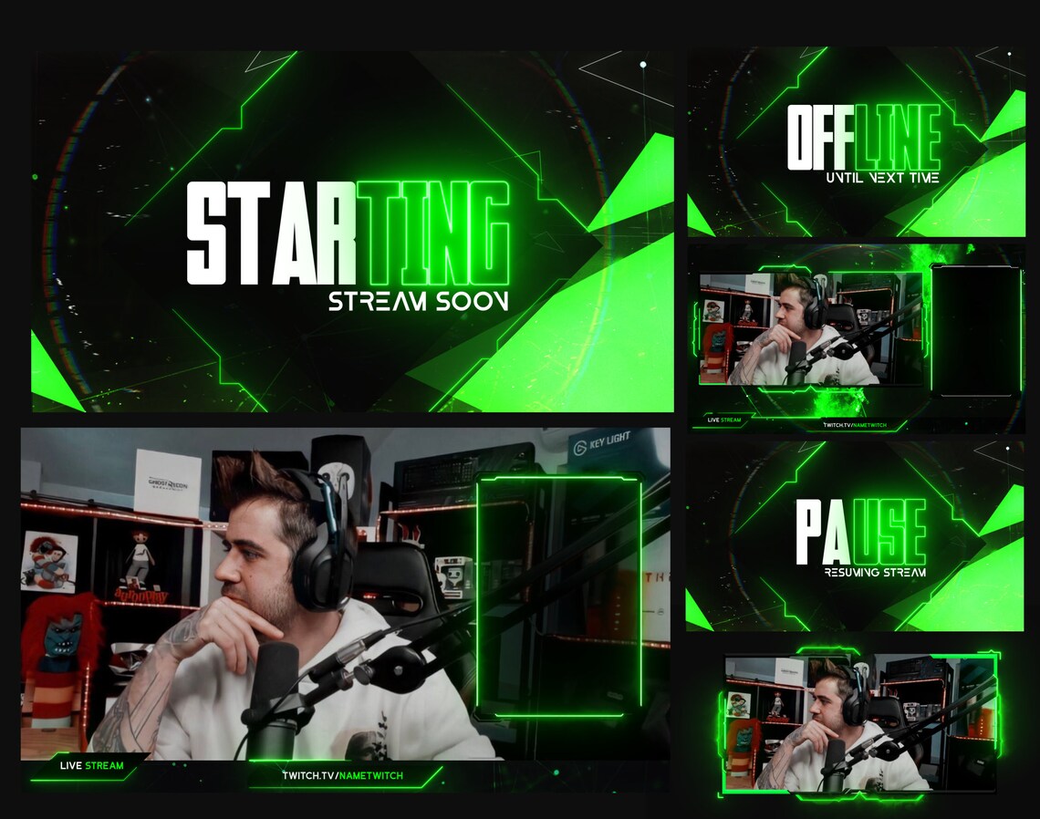 Futuristic Green Neon Style Overlays Animated Designs Webm | Etsy