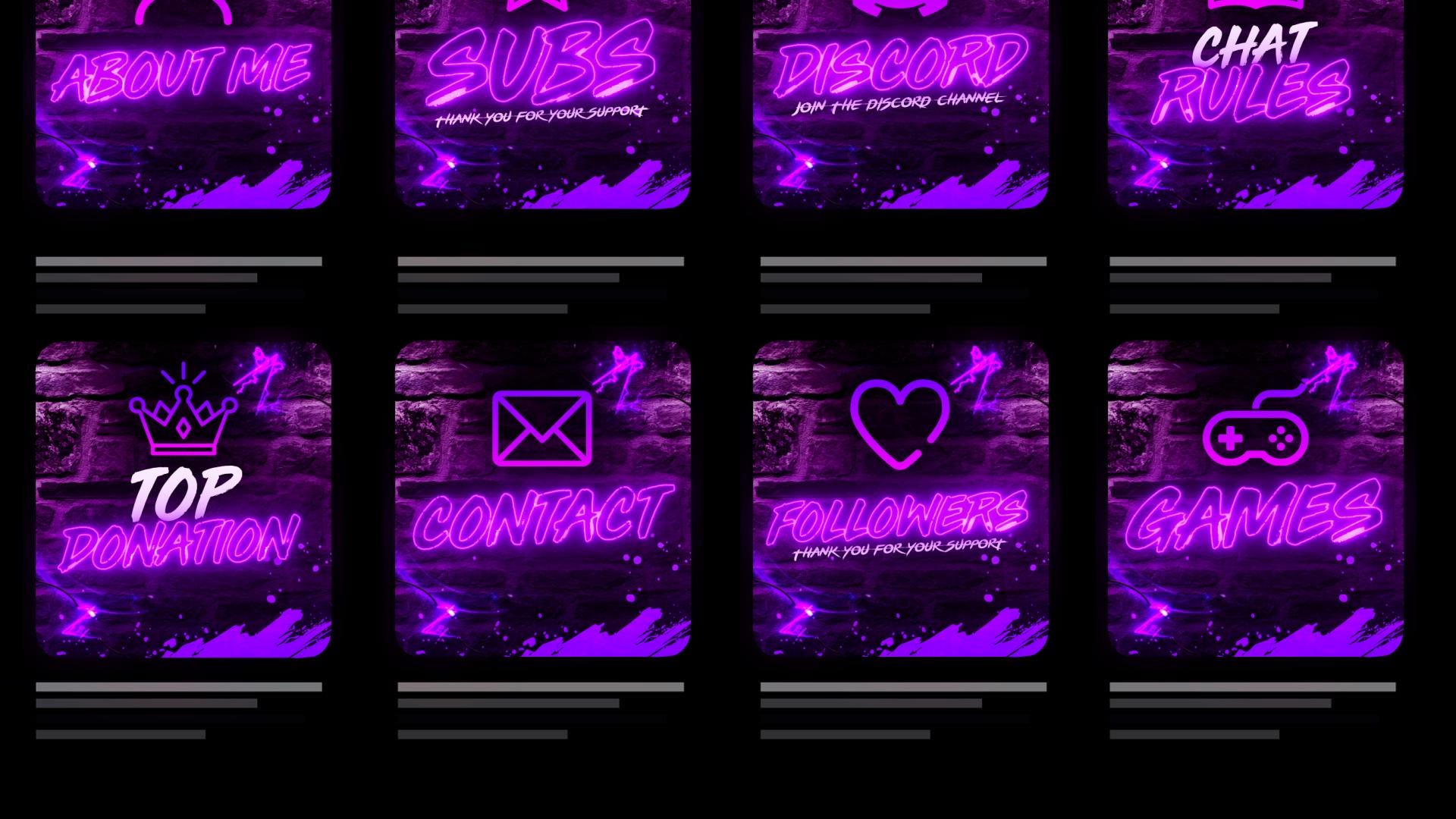 Purple Profile Panels for Twitch and Kick - Etsy