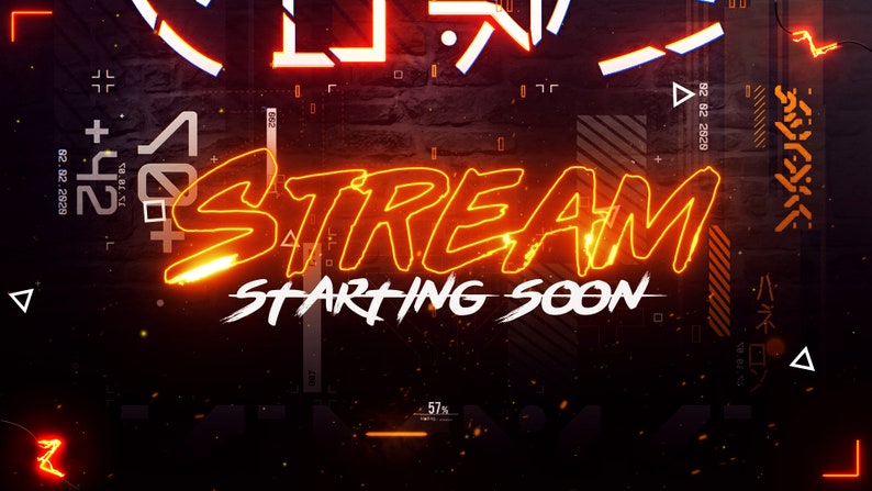 Animated Stream Overlays Pack - Yellow Futuristic Neon Style - Etsy