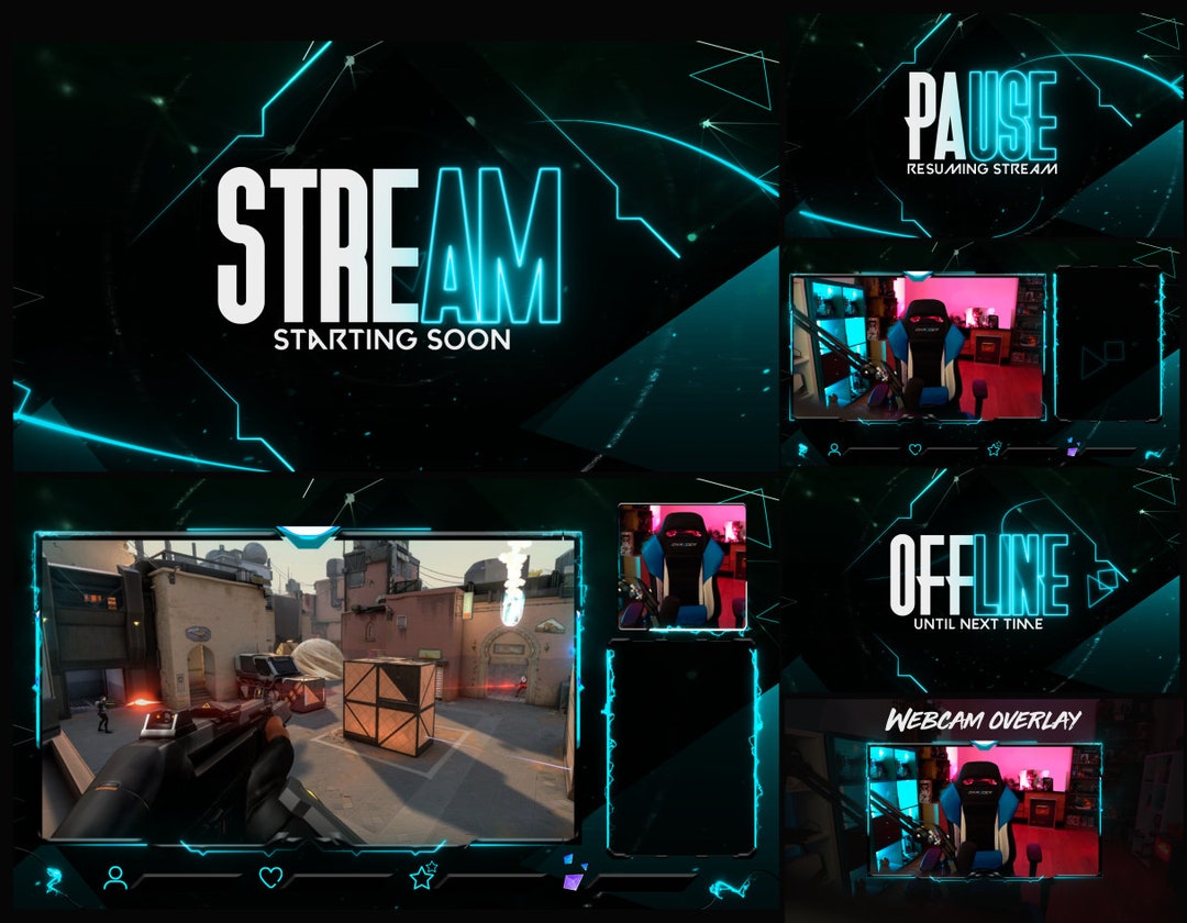 Overlays Stream Animated Neon Purple Pack - Stream Pack - WEBM Format ...