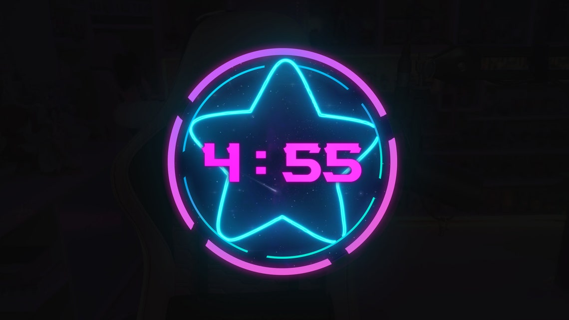 Animated Stream Star Timer: Twitch & Kick Countdown Overlay - Etsy