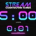 STREAM Countdown Timer for Twitch and Kick Neon Light Ring Style ...