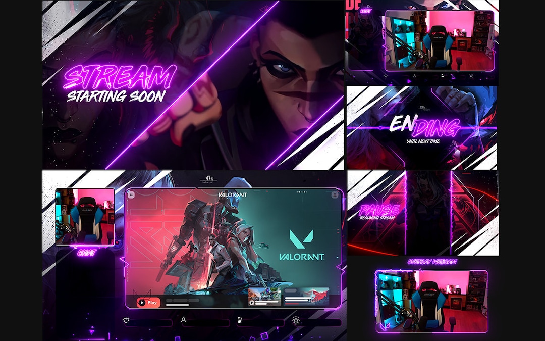 Fade Valorant Animated Stream Overlays Pack HD Quality - Etsy