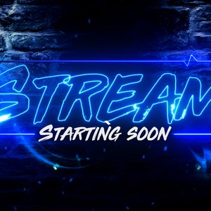 Overlays Stream Animated Neon Blue Style Pack WEBM Format - Etsy