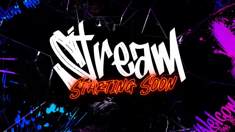 Neon Graffiti Stream Overlay Package: Animated Scenes for Twitch ...