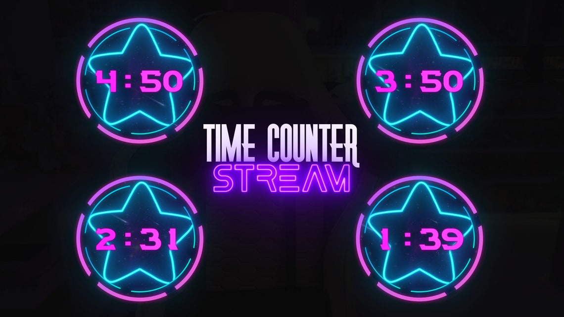 Animated Stream Star Timer: Twitch & Kick Countdown Overlay - Etsy