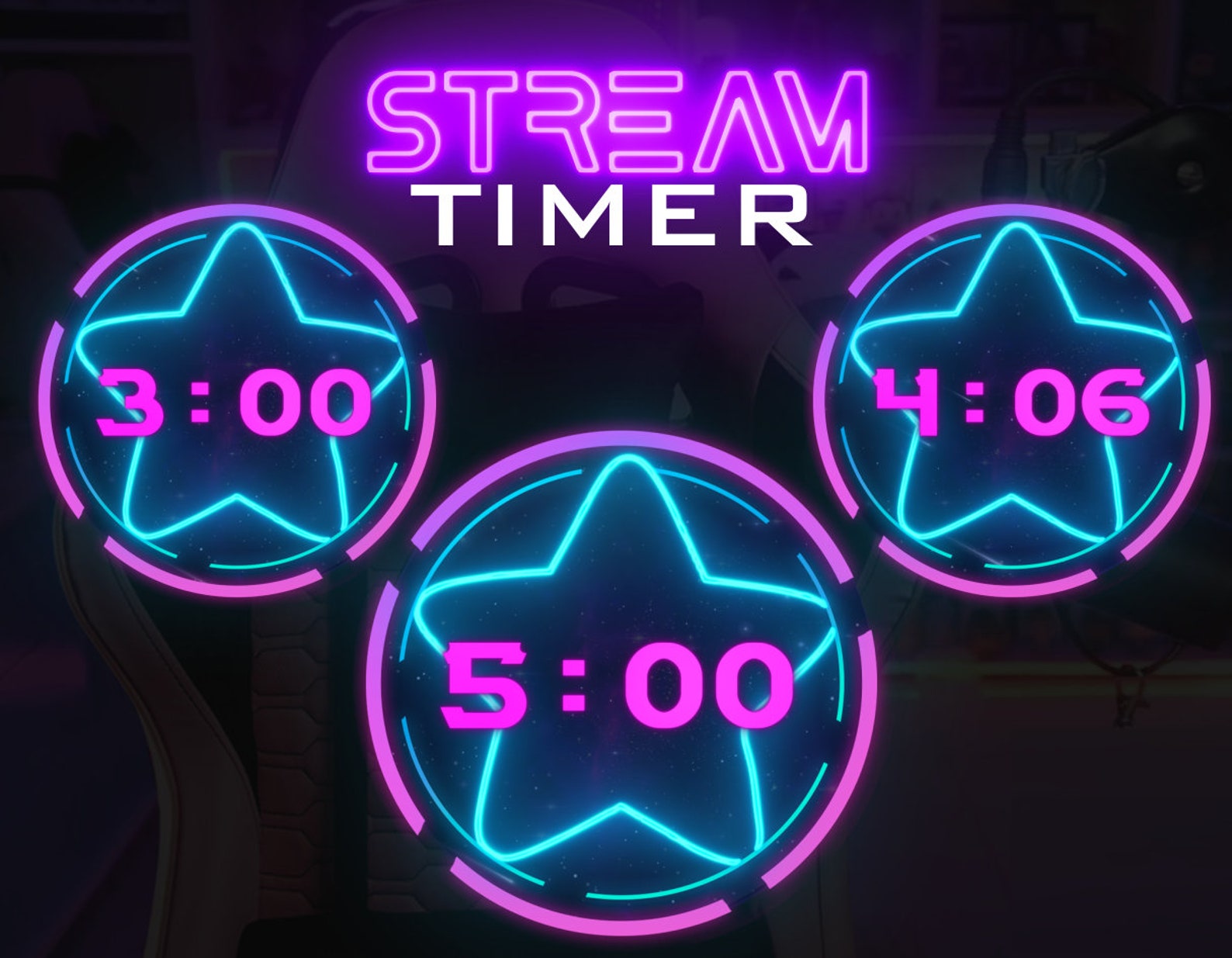 Animated Stream Star Timer: Twitch & Kick Countdown Overlay - Etsy
