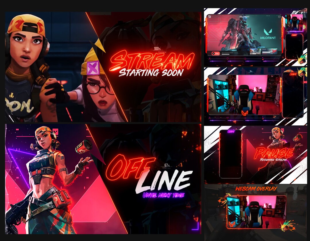 Valorant Raze Animated Stream Overlays Pack HD Quality - Etsy
