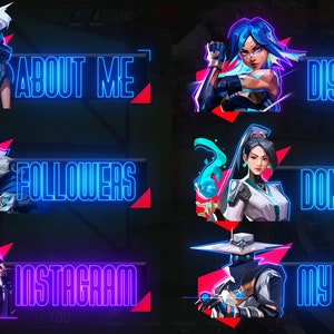 VALORANT PANELS - 11 Valorant Style Panel Designs - for Twitch and Kick ...