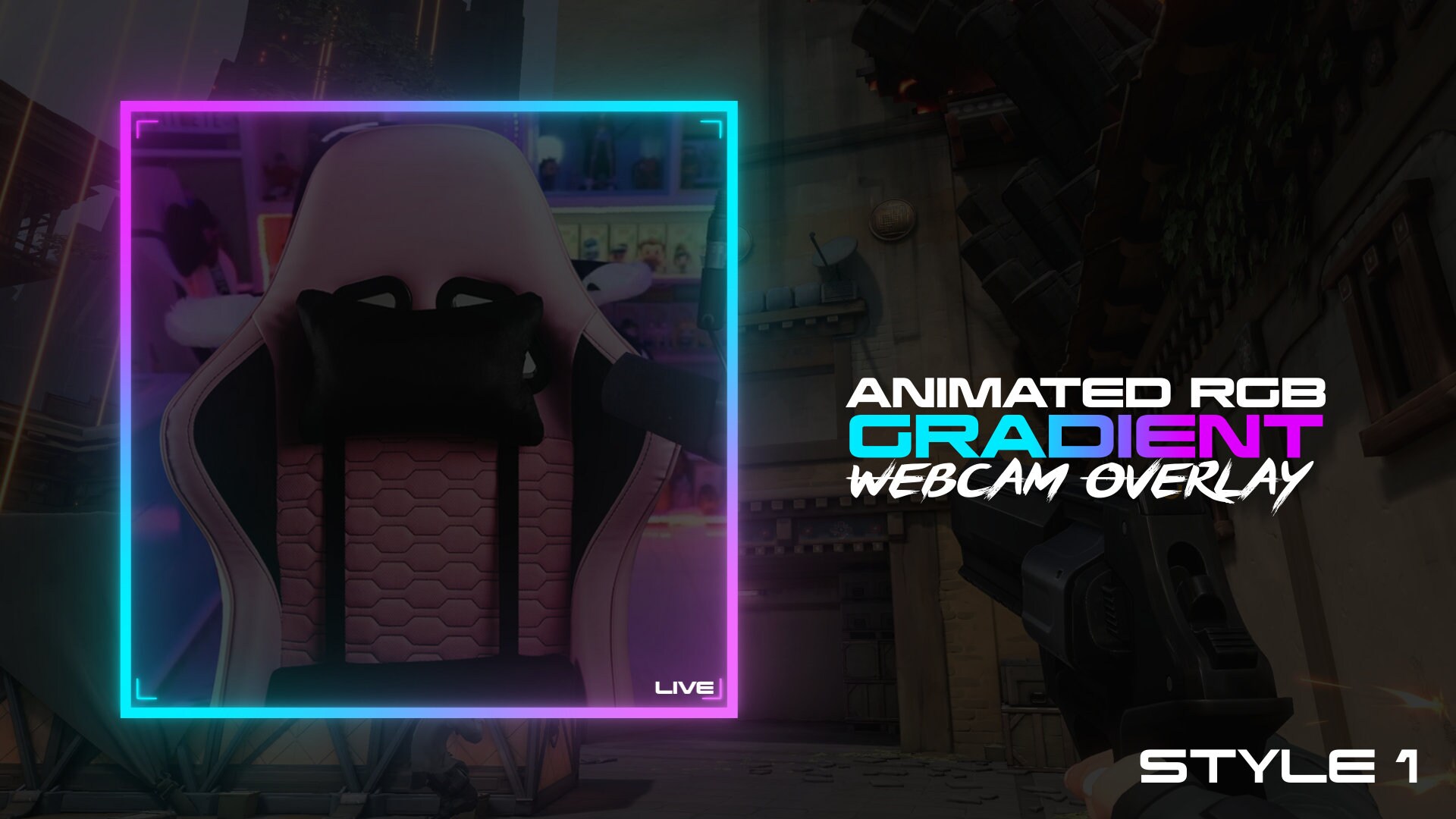 Webcam Overlay Stream - Animated RGB Gradient Pack of 4 Animated Styles ...