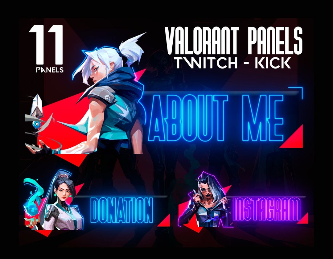 VALORANT PANELS - 11 Valorant Style Panel Designs - for Twitch and Kick ...