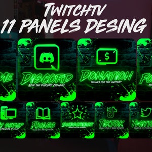 Stream Profile Panels Packs - Designs Panels Stream Profile Neon Green ...