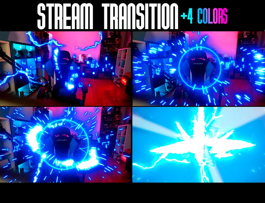 Super Stinger Neon Electric - Stream Scene Transition Includes 4 ...