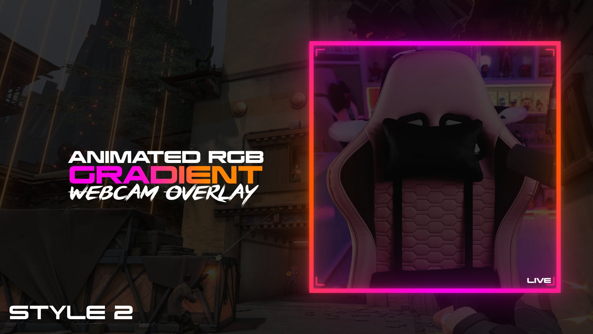 Webcam Overlay Stream - Animated RGB Gradient Pack of 4 Animated Styles ...