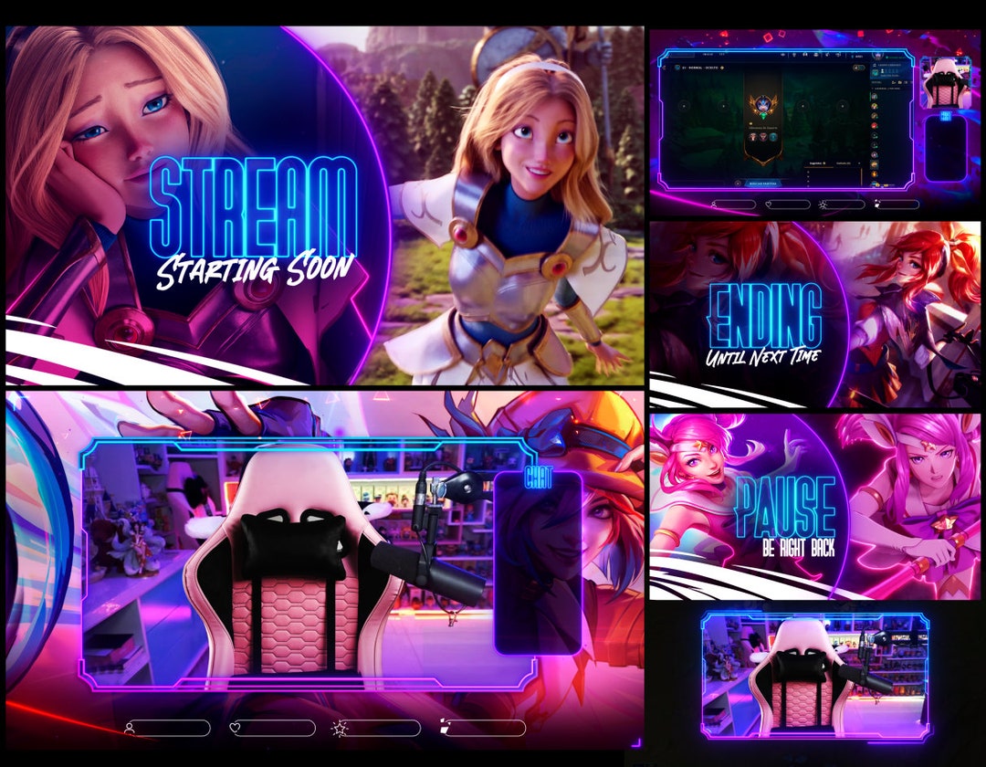 Lux Animated Stream Overlays Pack - HD Quality - Twitch and Kick - WEBM Format - Etsy