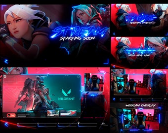 Valorant Stream Pack Jett Animated Twitch Overlays Jett Ingame HUD MP4 ...