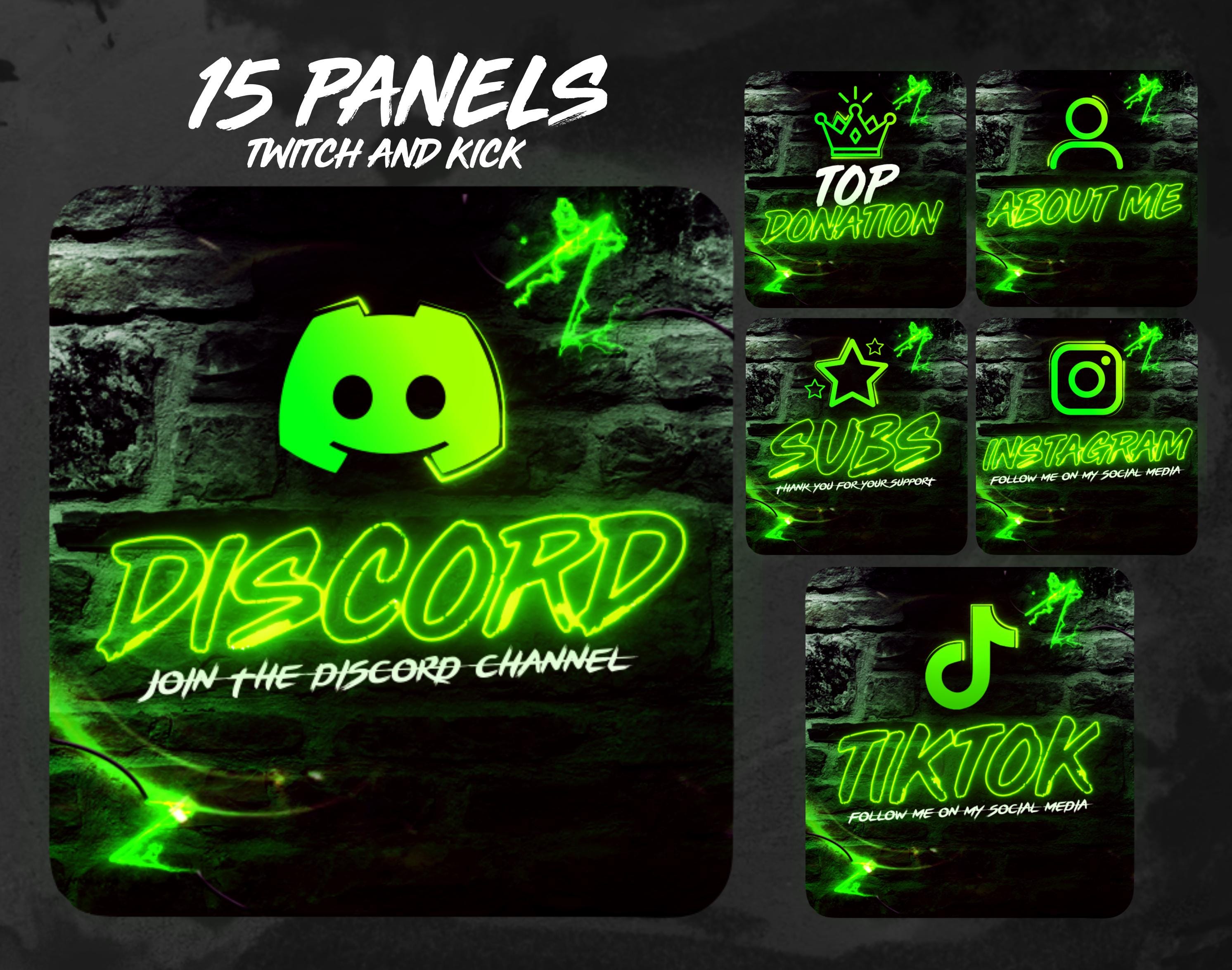 Green Profile Panels for Twitch and Kick - Etsy