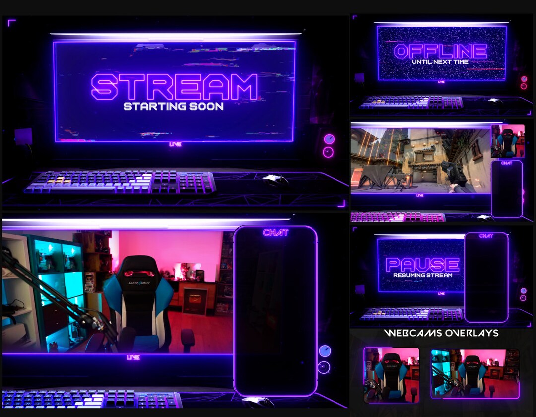 Animated Screens - Pack Streaming Overlays - Purple Game Room - Twitch ...