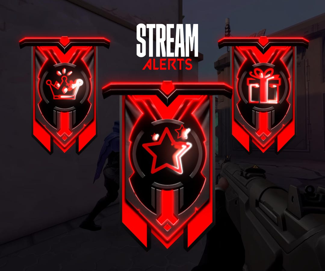 Animated Red Stream Alerts Pack: Neon Flash - Twitch, Kick, Youtube - Etsy