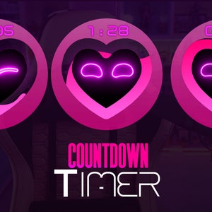 STREAM Countdown Timer - for Twitch and Kick - Robot Pink Neon Style ...