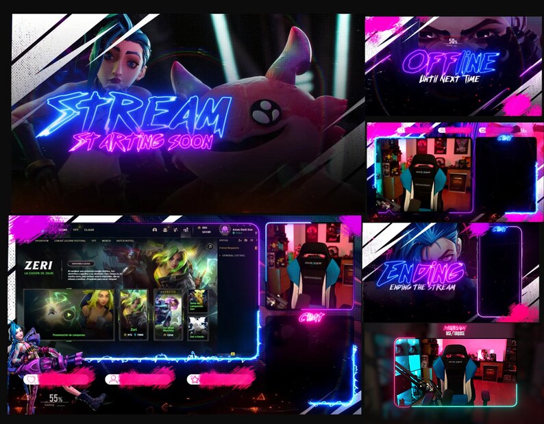 Jinx Animated Stream Overlay Pack HD Quality WEBM Format - Etsy Canada