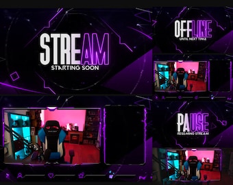 Overlays Stream Animated Neon RGB Style Twitch Pack - Etsy UK